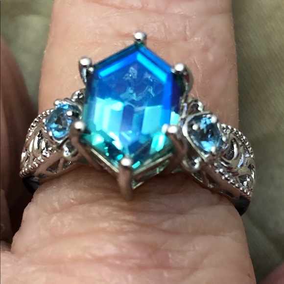 Jewelry | Peacock Quartz Electric Blue Topaz Ring | Poshmark
